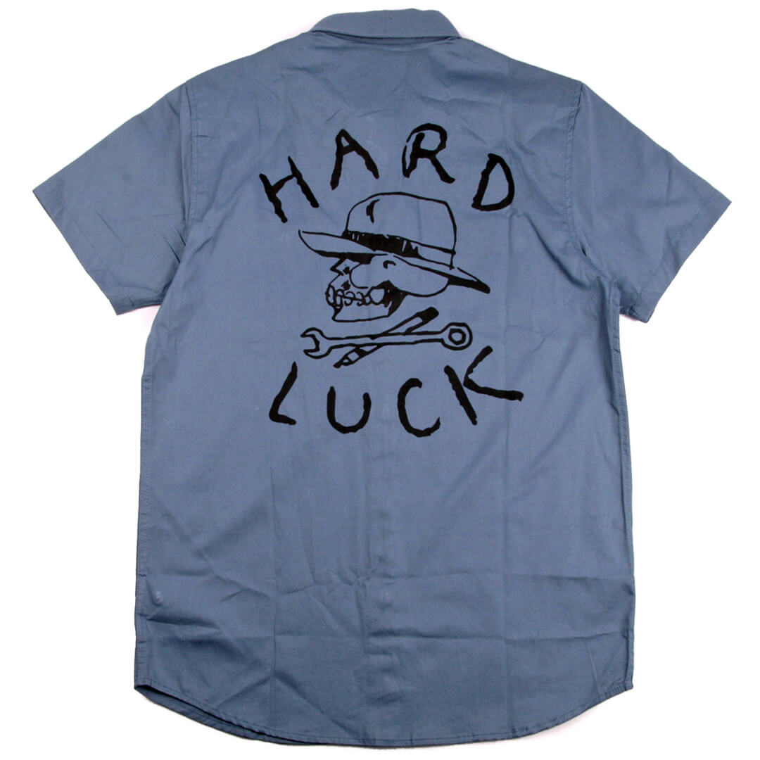Hard Luck Work Button Up Shirt Slate Blue | Billion Creation