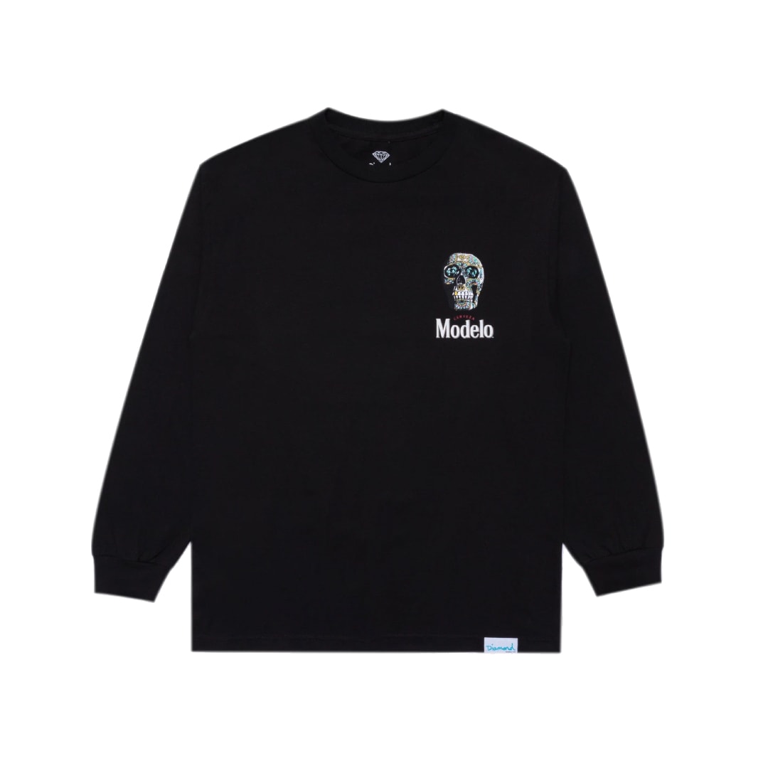 Diamond Supply Co x Modelo Calavera Long Sleeve T-Shirt Black - Billion ...