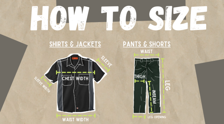 Dickies Size Chart | Dickies Pants Sizes | Dickies Shirt Sizes | Size Guide