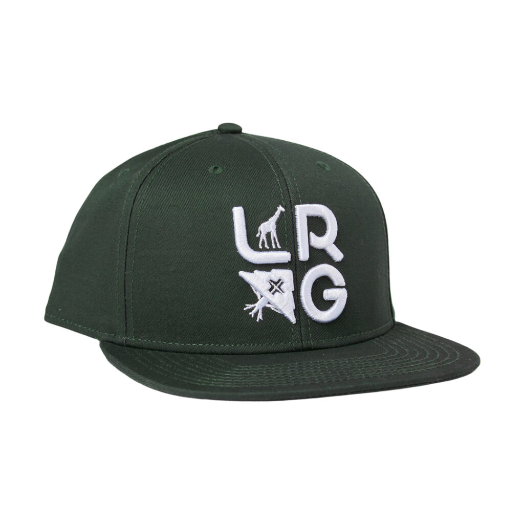 LRG Stacked Logo Snapback Hat Dark Green | Billion Creation