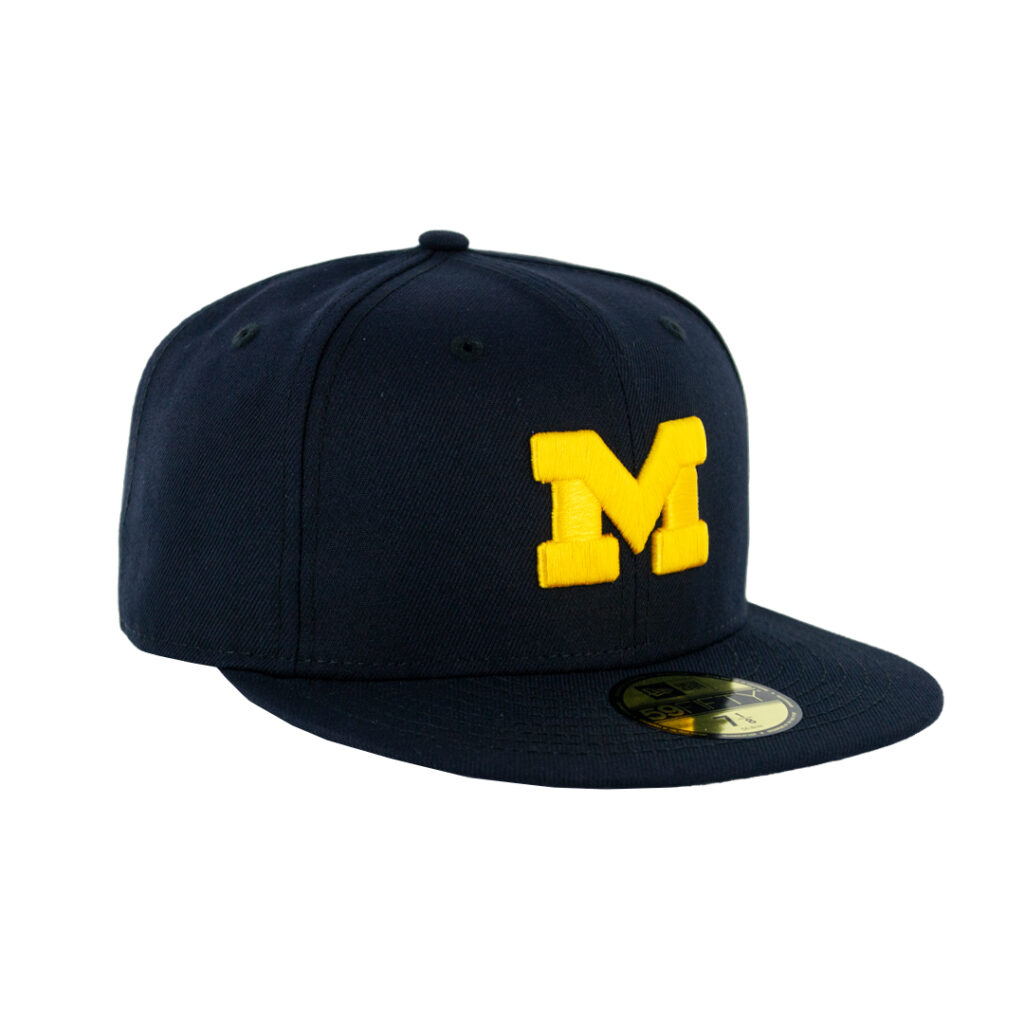 New Era 59Fifty Michigan Wolverines Game Day Fitted Hat Navy Blue Maize ...