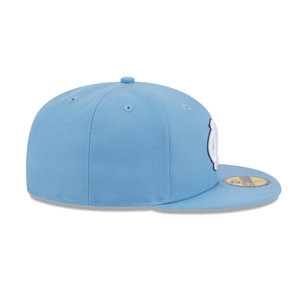 New Era 59Fifty UNC Tar Heels Fitted Hat Carolina Blue White Black Tar Heels Word Back Logo ...