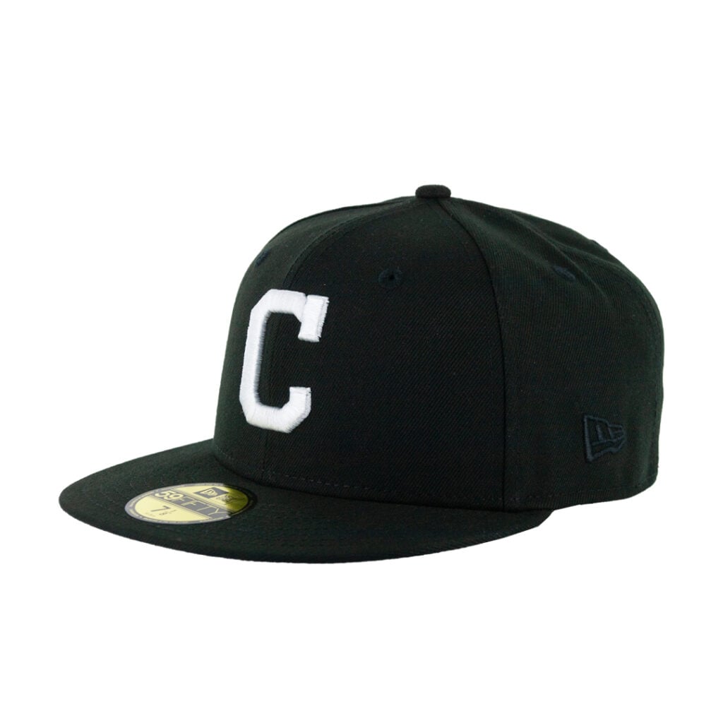 New Era 59Fifty Cleveland Indians "C" Fitted Hat Black White | Billion ...