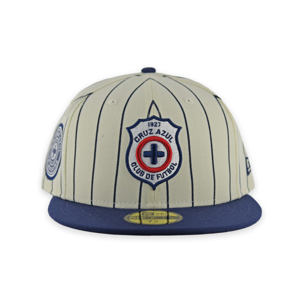 New Era 59Fifty Club Cruz Azul LMX Retro Pinstripe Fitted Hat Chrome ...