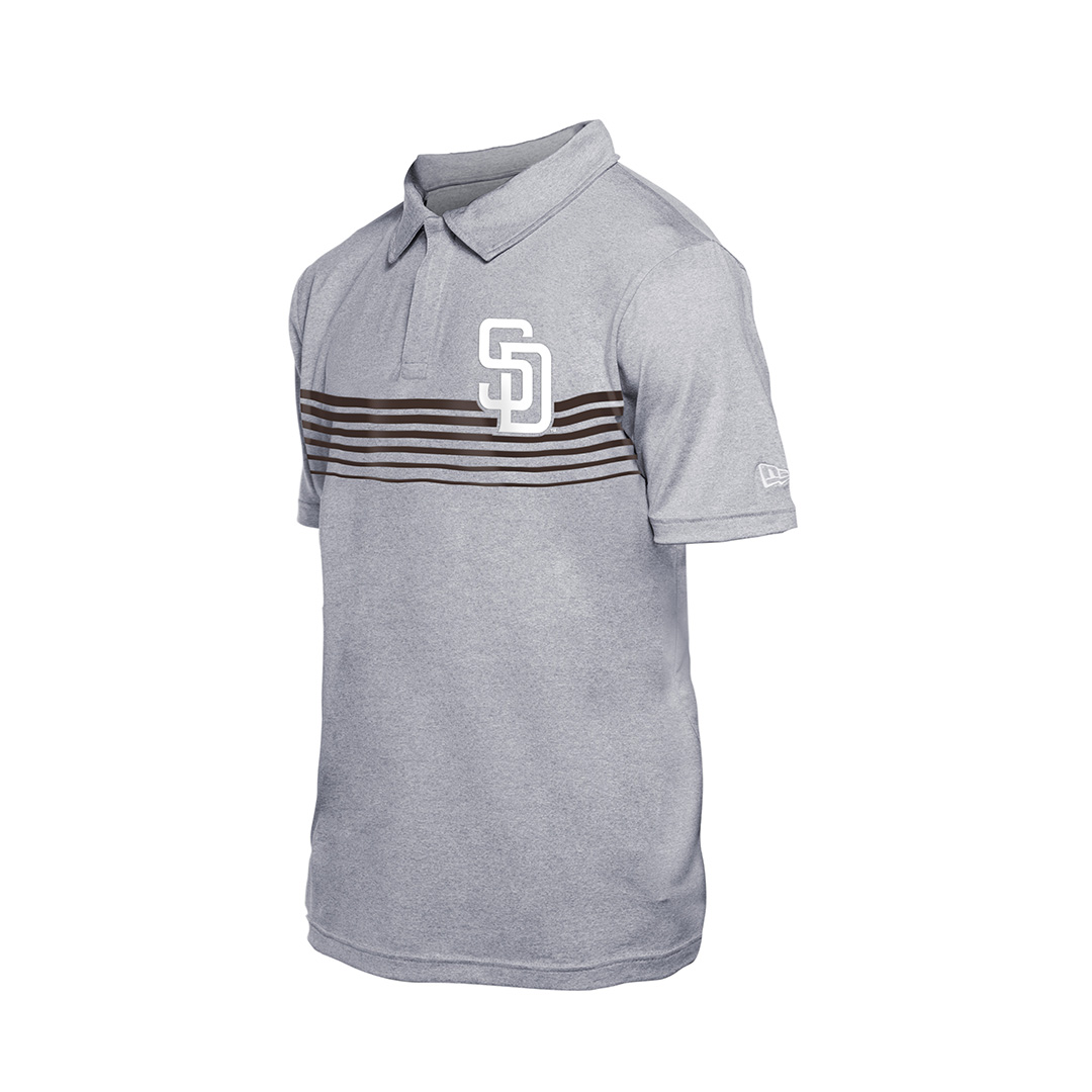 New Era San Diego Padres G1 1978 Short Sleeve Polo Shirt Heather Gray ...